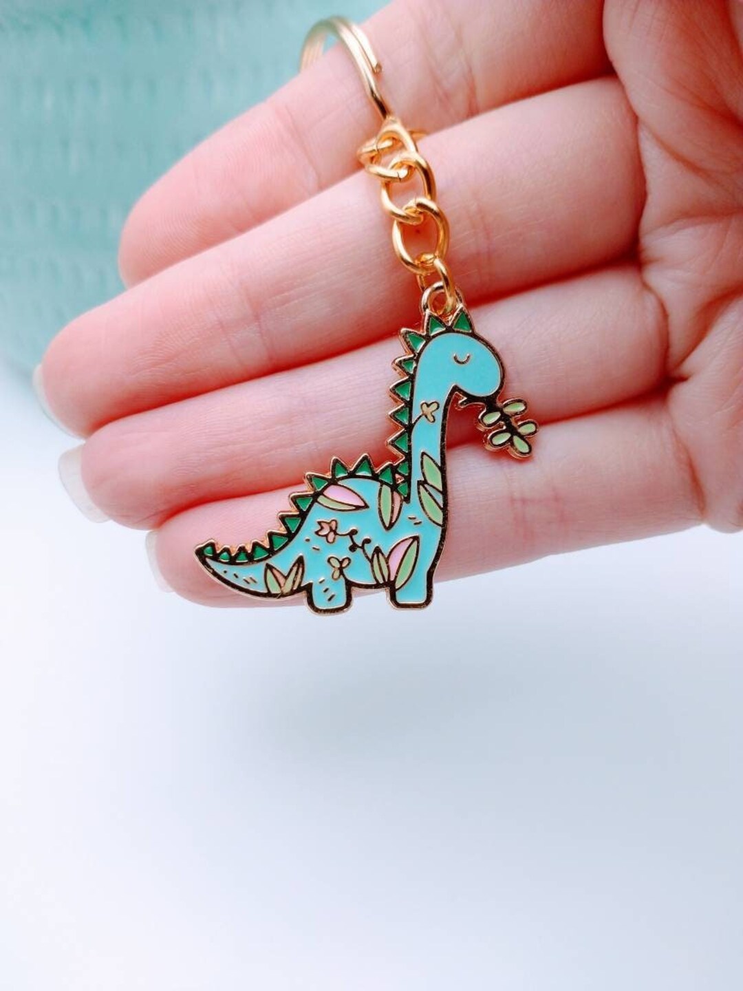 Dinosaur Keyring Keychain Diplodocus Herbivore Vegan Cute Plant Based ...