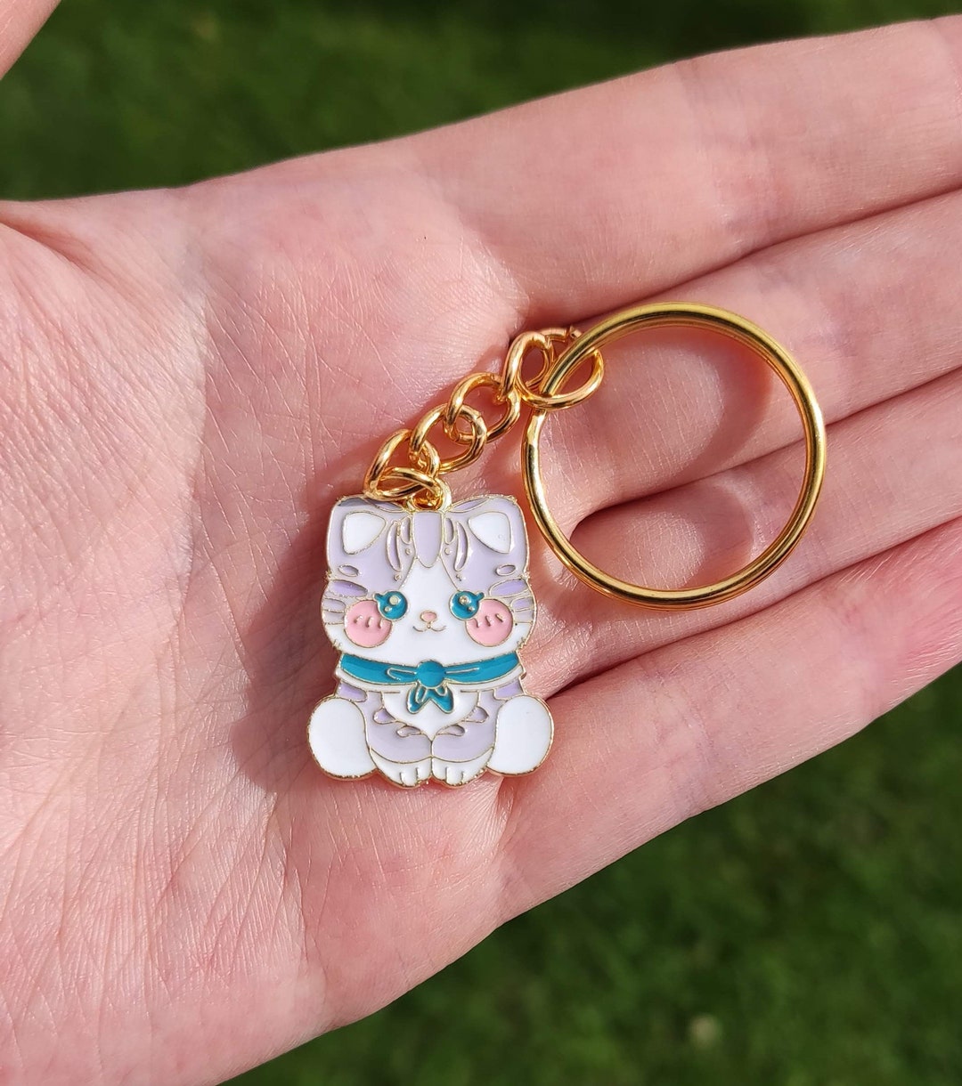 Tabby Cat Keyring Keychain Cute Kitten Kawaii - Etsy