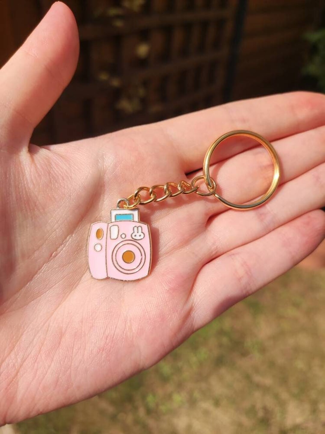 Polaroid Camera Keyring Keychain Pastel Pink Bunny Blue 90s Kawaii Cute ...