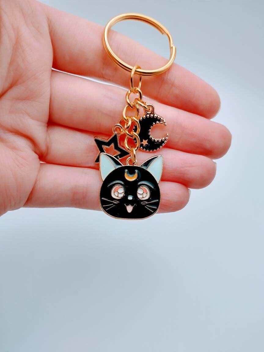 Magical Cat Keyrings Anime Cute Kawaii Moon - Etsy