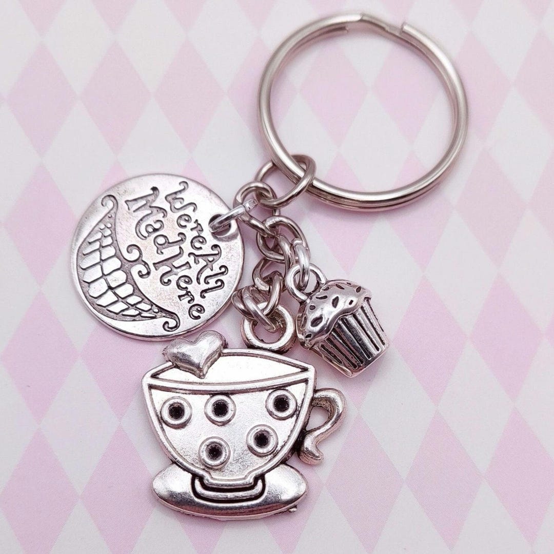 Alice in Wonderland Keyring Mad Hatter's Tea Party Keychain - Etsy