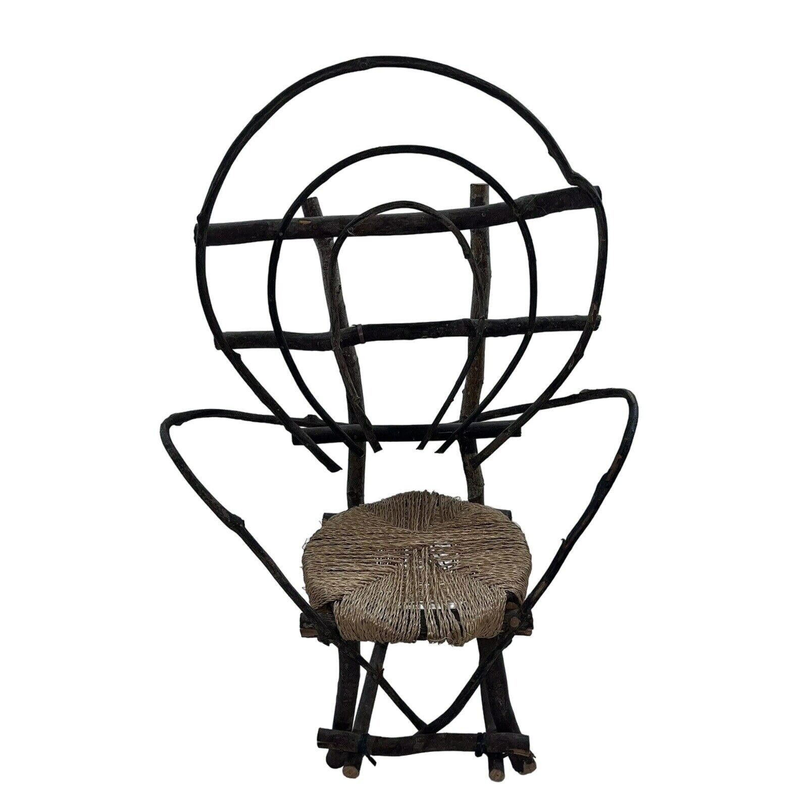 Vtg Rustic Bent Willow Wood Stick Chair Furniture for 18 Doll Bear ...