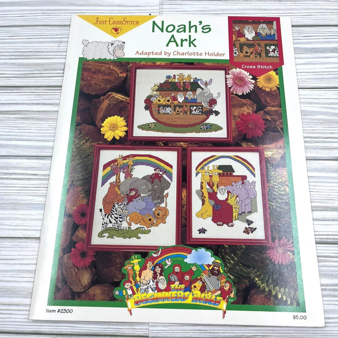 Just Cross Stitch #2300 Noah's Ark Counted Cross Stitch Pattern Book 3 ...