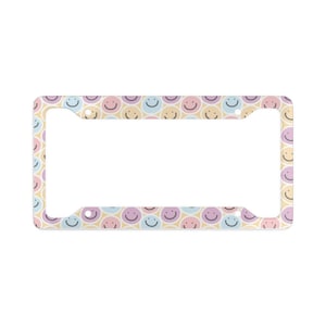 Pastel Smiley Face License Plate Frame - Etsy