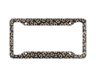 Black Cheetah Print License Plate Cover - Etsy