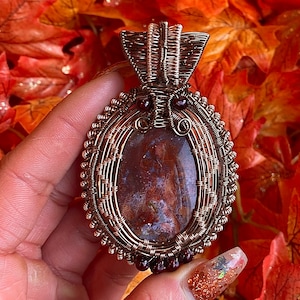 Wire Wrap Pendant - Red Fancy Jasper Heady Weave Pendant Necklace - Etsy