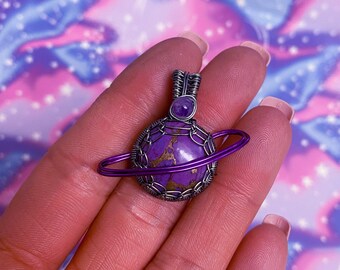 Saturn Wire Necklace - Etsy