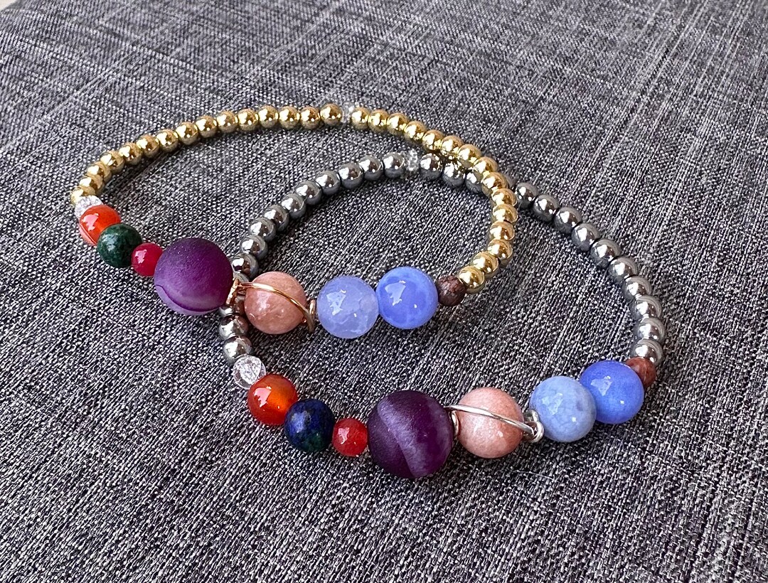 Solar System Bracelet - Crystal Astrology Bracelet, Silver or Gold ...