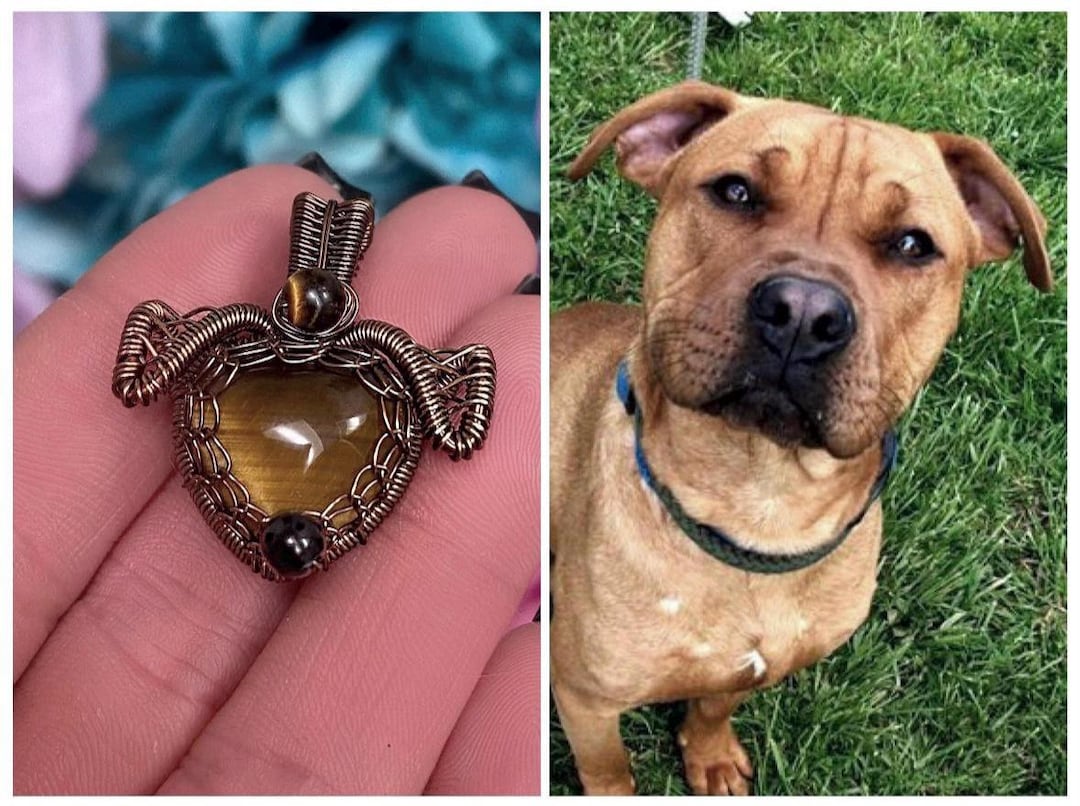 Custom Dog Pendant - Wire Wrap Dog, Crystal Puppy Necklace Customized ...