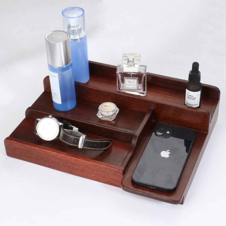 Cologne Bottle Wood Shelf, Perfume Bottle Organizer, 4 Tiered Solid ...