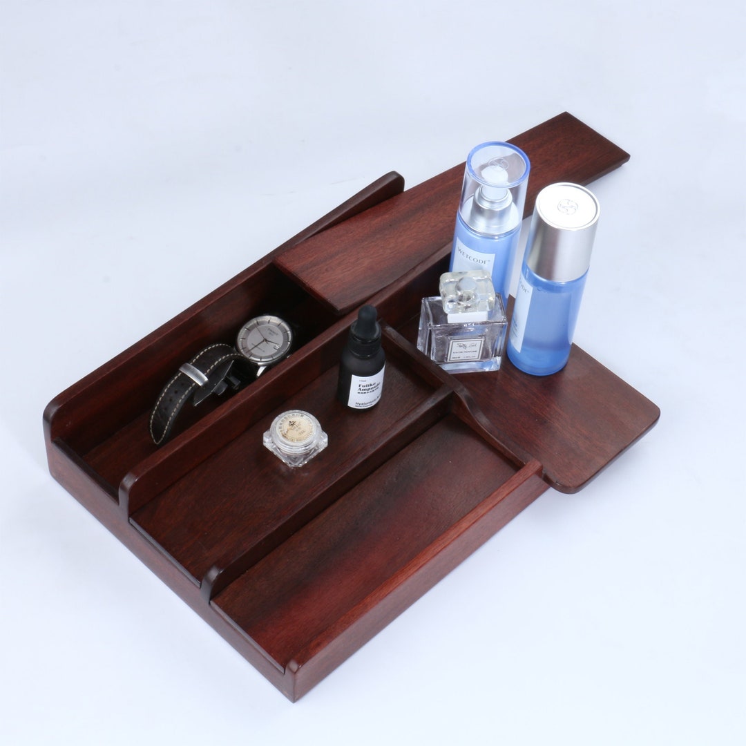 Cologne Bottle Wood Shelf, Perfume Bottle Organizer, 4 Tiered Solid ...