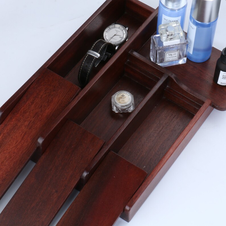 Cologne Bottle Wood Shelf, Perfume Bottle Organizer, 4 Tiered Solid ...
