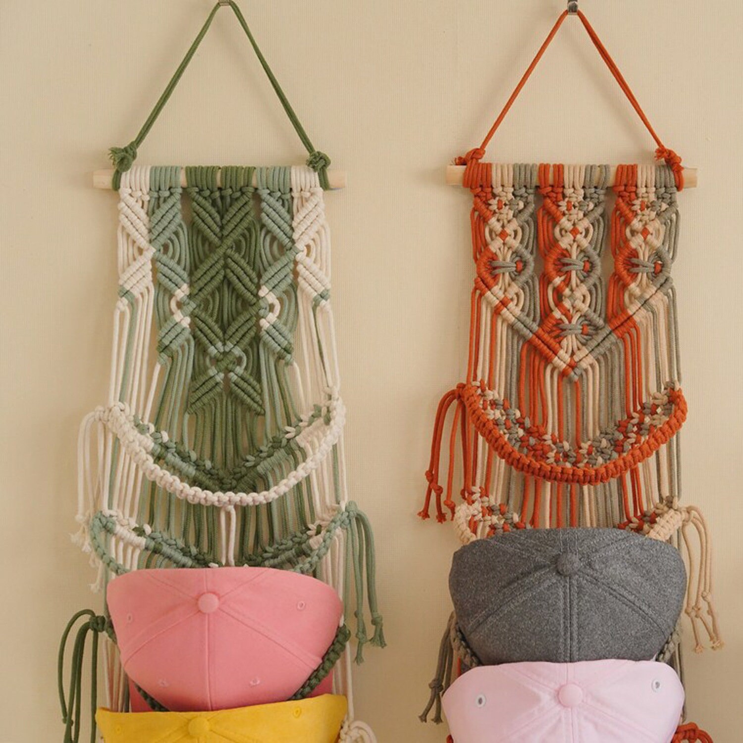 Baseball Hat Rack, Gift for Him, Macrame Hat Hanger, Baseball Cap ...