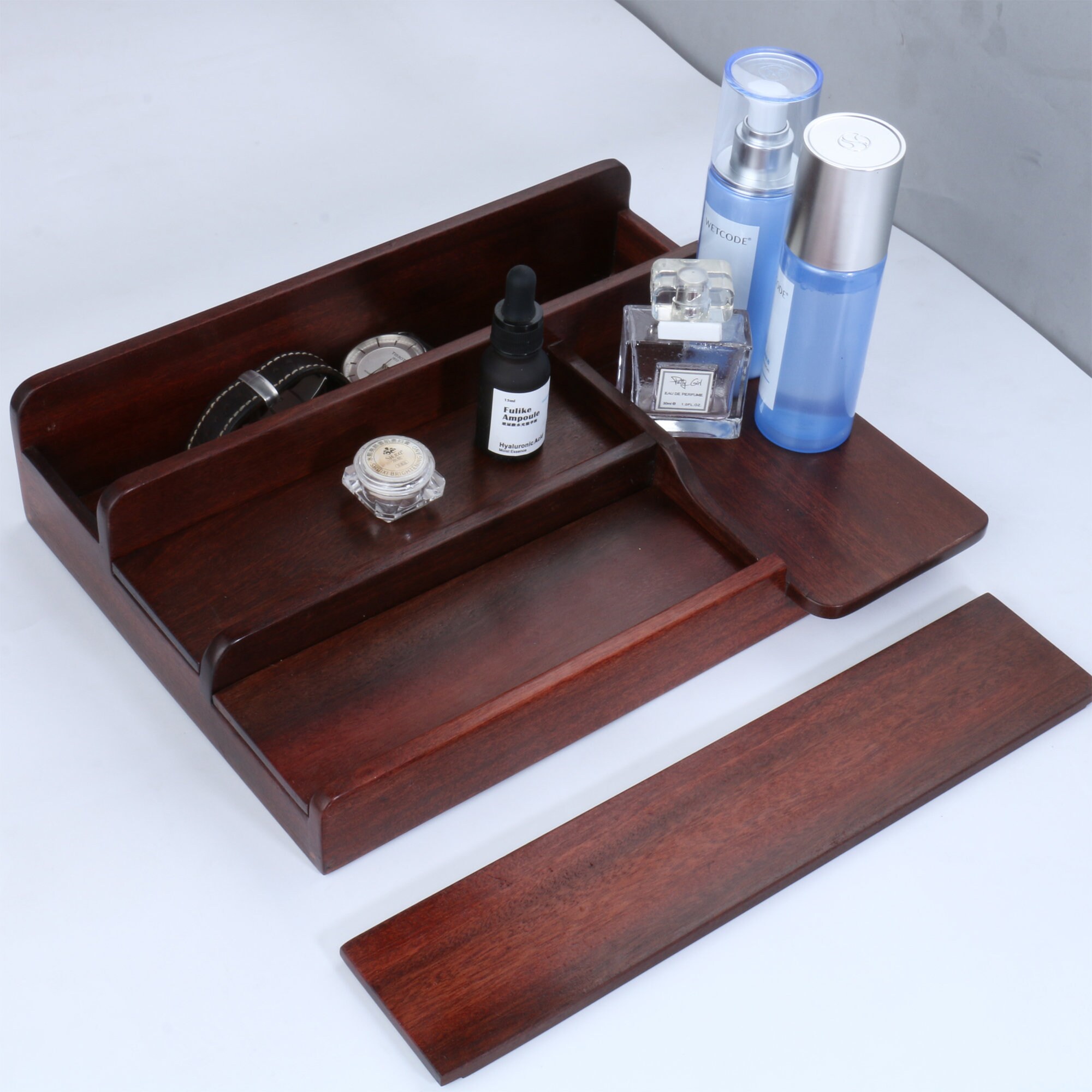 Cologne Bottle Wood Shelf, Perfume Bottle Organizer, 4 Tiered Solid ...