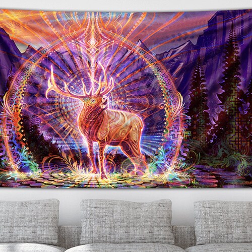 Simon Haiduk Spirit Bear Electric Forest Tapestry by Third Eye - Etsy