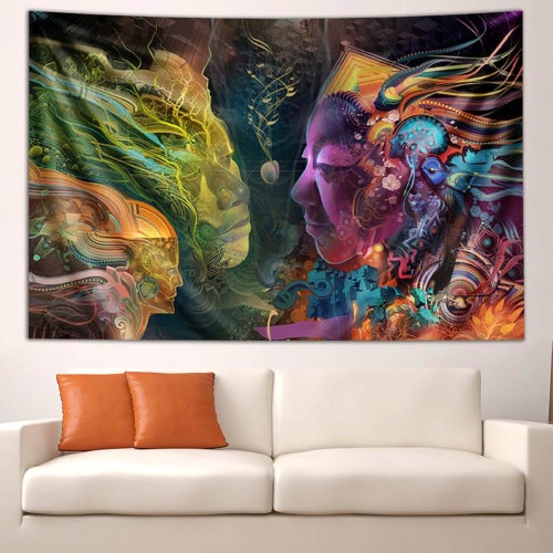 Android Jones Rainbow Geisha Tapestry by Third Eye Tapestries - Etsy