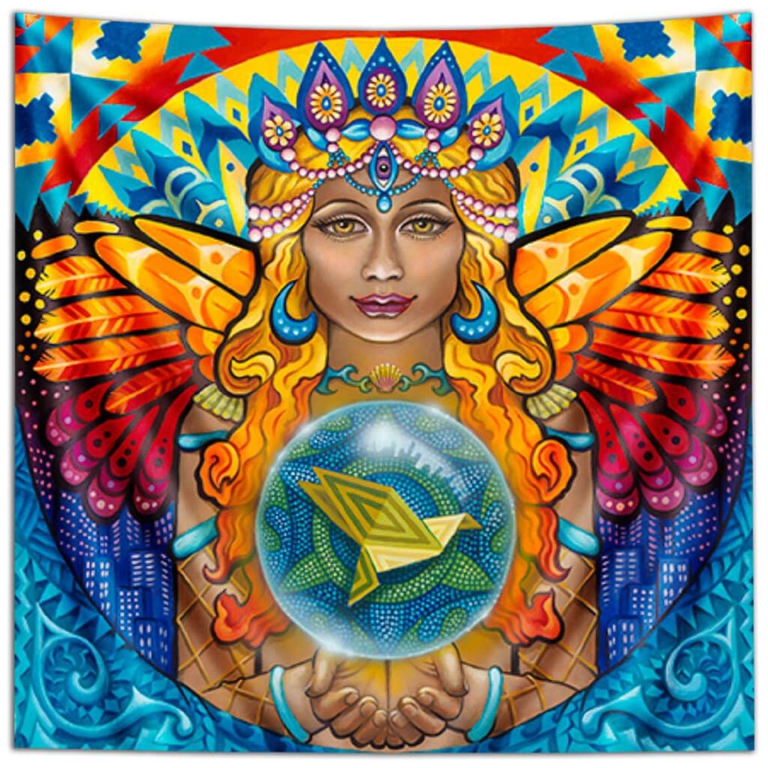 Burgandy Viscosi Gratitude Migration Tapestry by Third Eye Tapestries ...