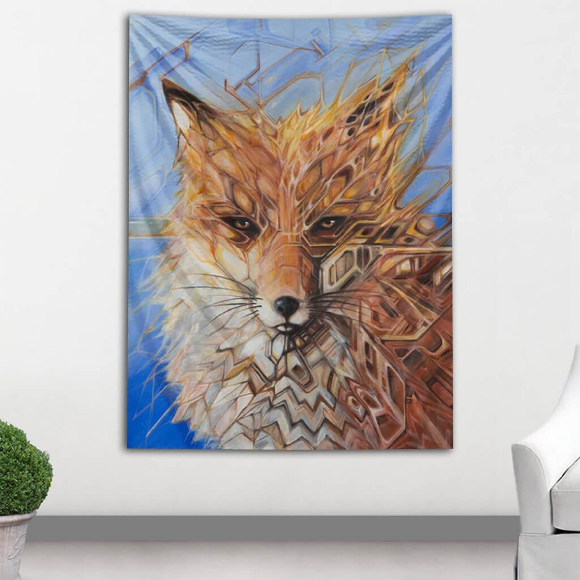 Gabriel Welch Future Fox Tapestry by Third Eye Tapestries - Etsy