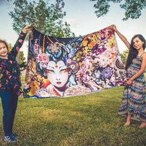 Android Jones Rainbow Geisha Tapestry by Third Eye Tapestries - Etsy