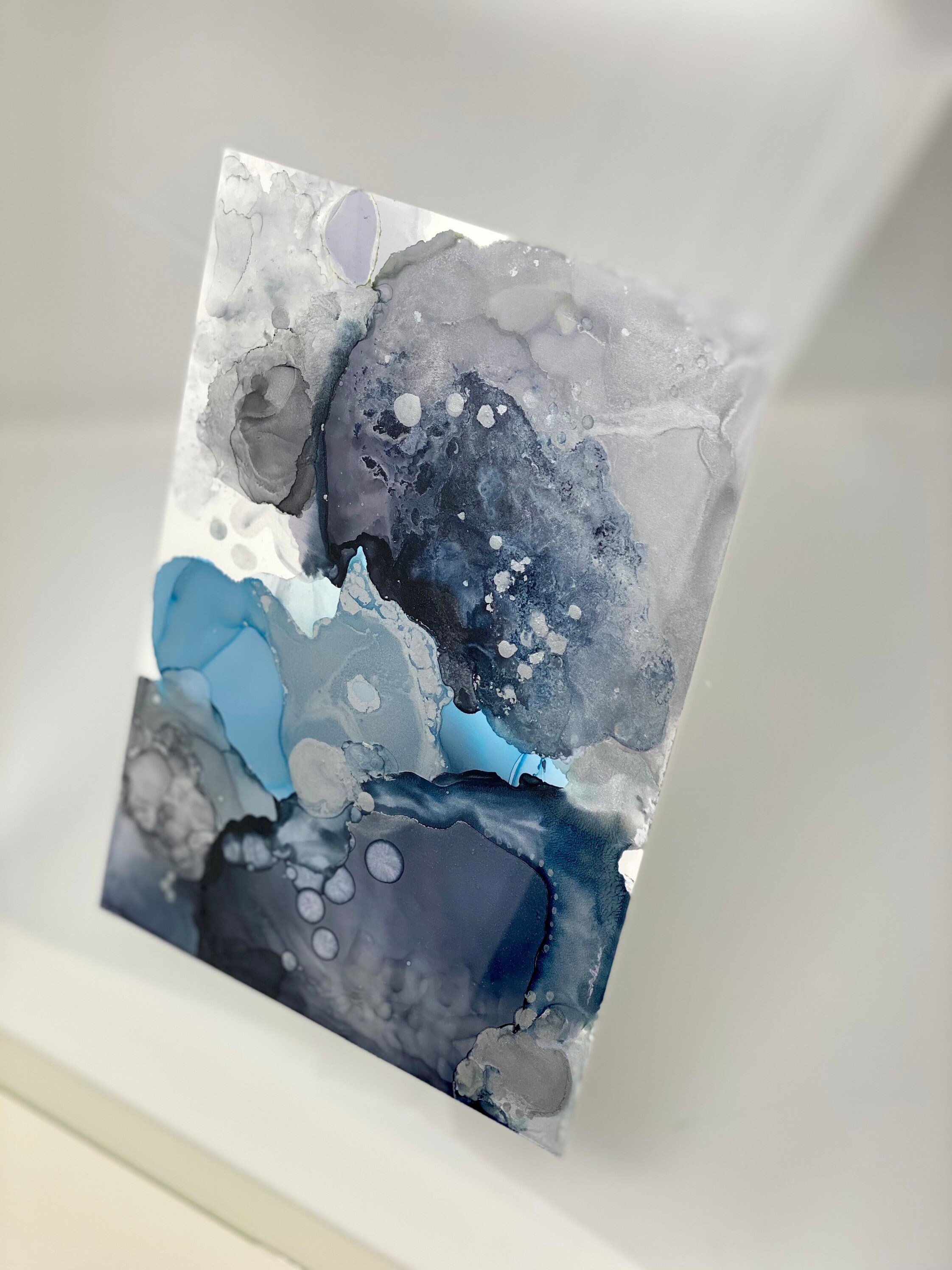 13x13 Floating Original Alcohol Ink Artwork Framed Modern | Etsy