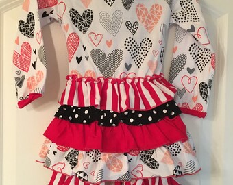 Girls heart dress | Etsy