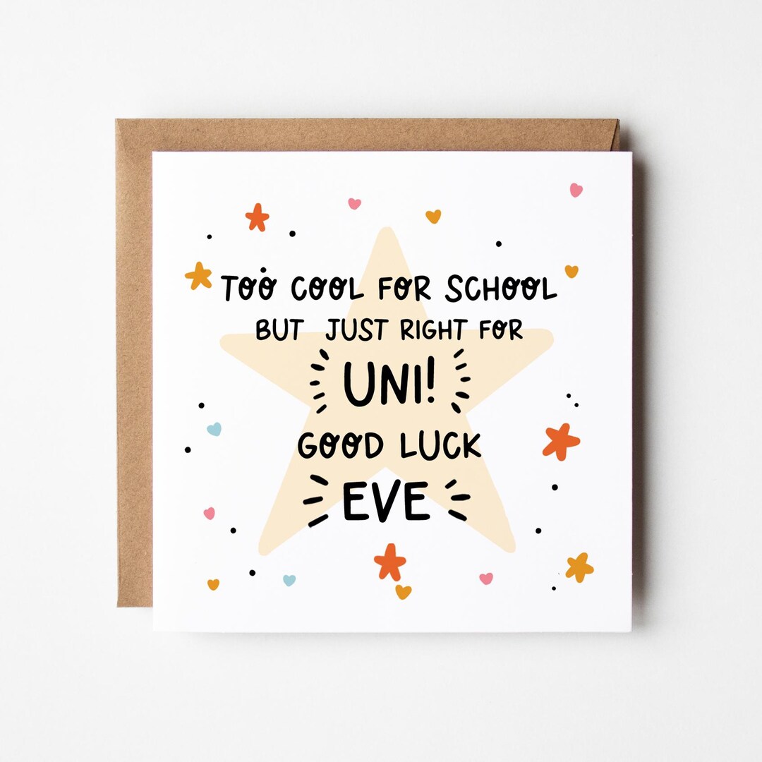 Going to University Good Luck Card Personalised Good Luck at Uni Card ...