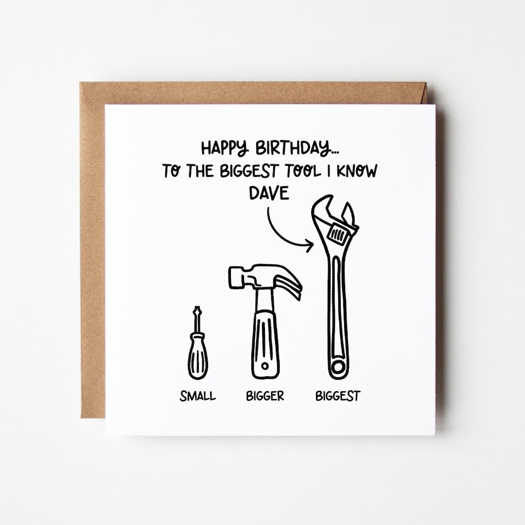 Biggest Tool Birthday Card Funny Card for Him Workman's Birthday Card ...