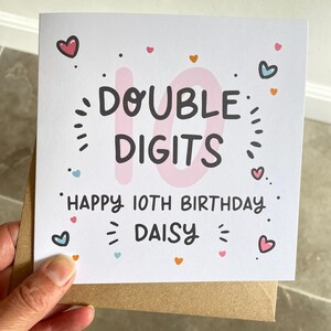 10th Birthday Card Personalised 10th Birthday Card for Girl 10 Today ...