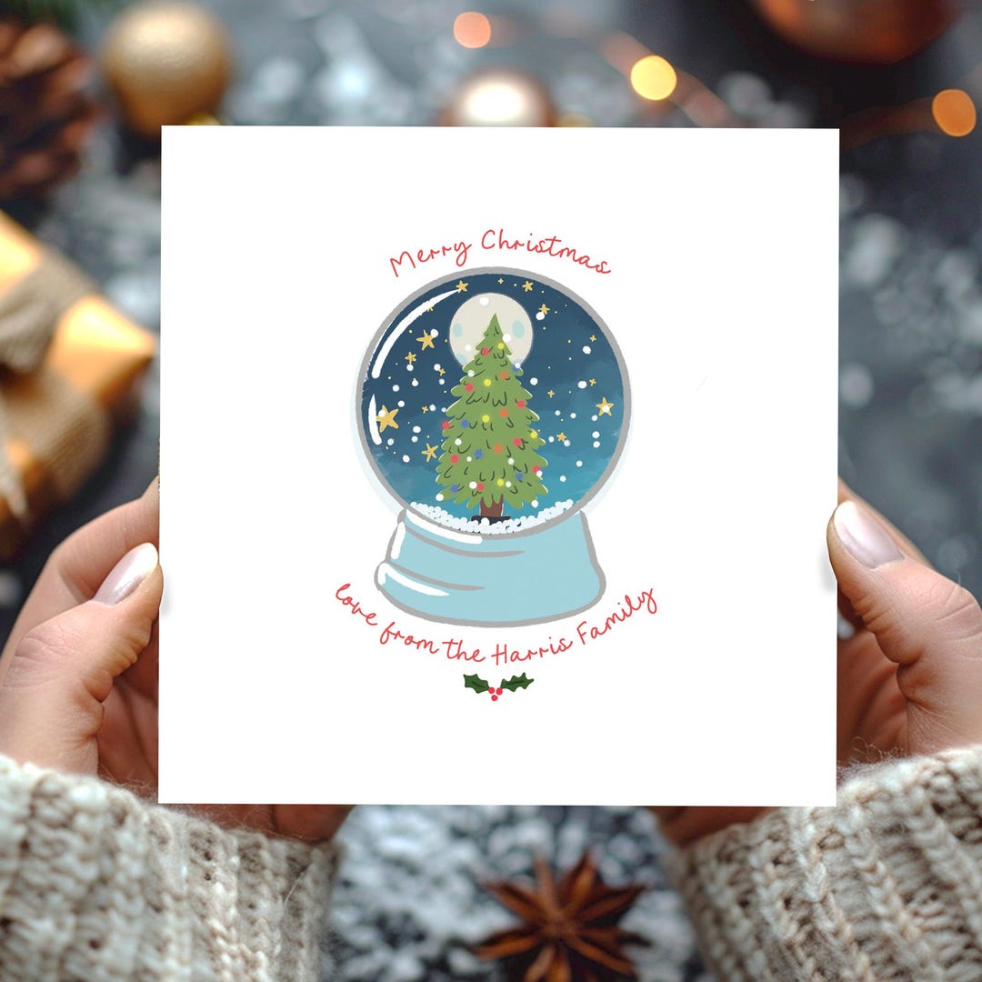 Snow Globe Christmas Cards Christmas Tree Christmas Cards Personalised ...