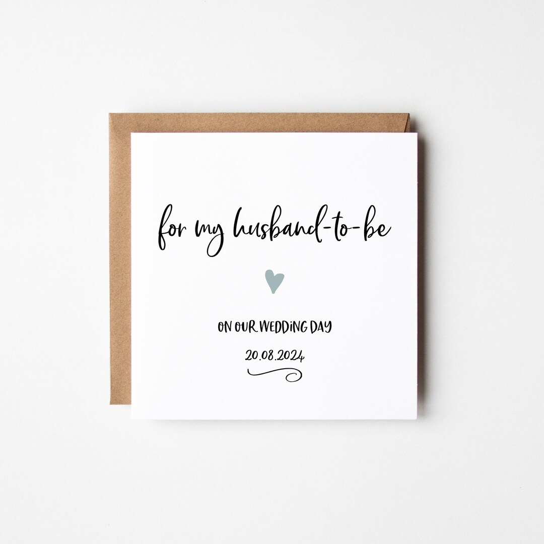 Husband to Be Wedding Card Personalised Husband Wedding Card Card for ...