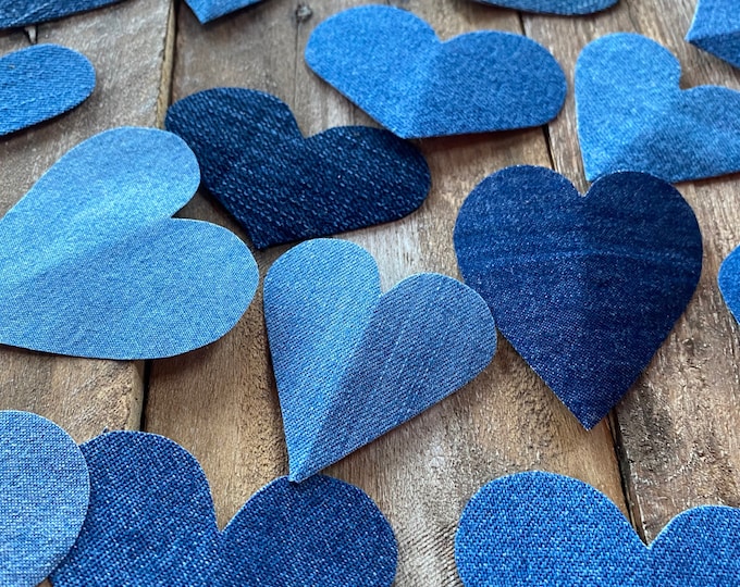 Denim Hearts, Denim Party Decor, Denim Confetti, Denim Table Scatter ...