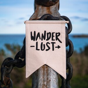 Wanderlust Wall Hanging Banner | Hand Made and Embroidered - Etsy