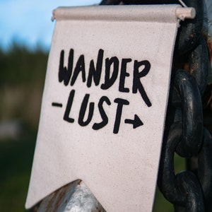 Wanderlust Wall Hanging Banner | Hand Made and Embroidered - Etsy