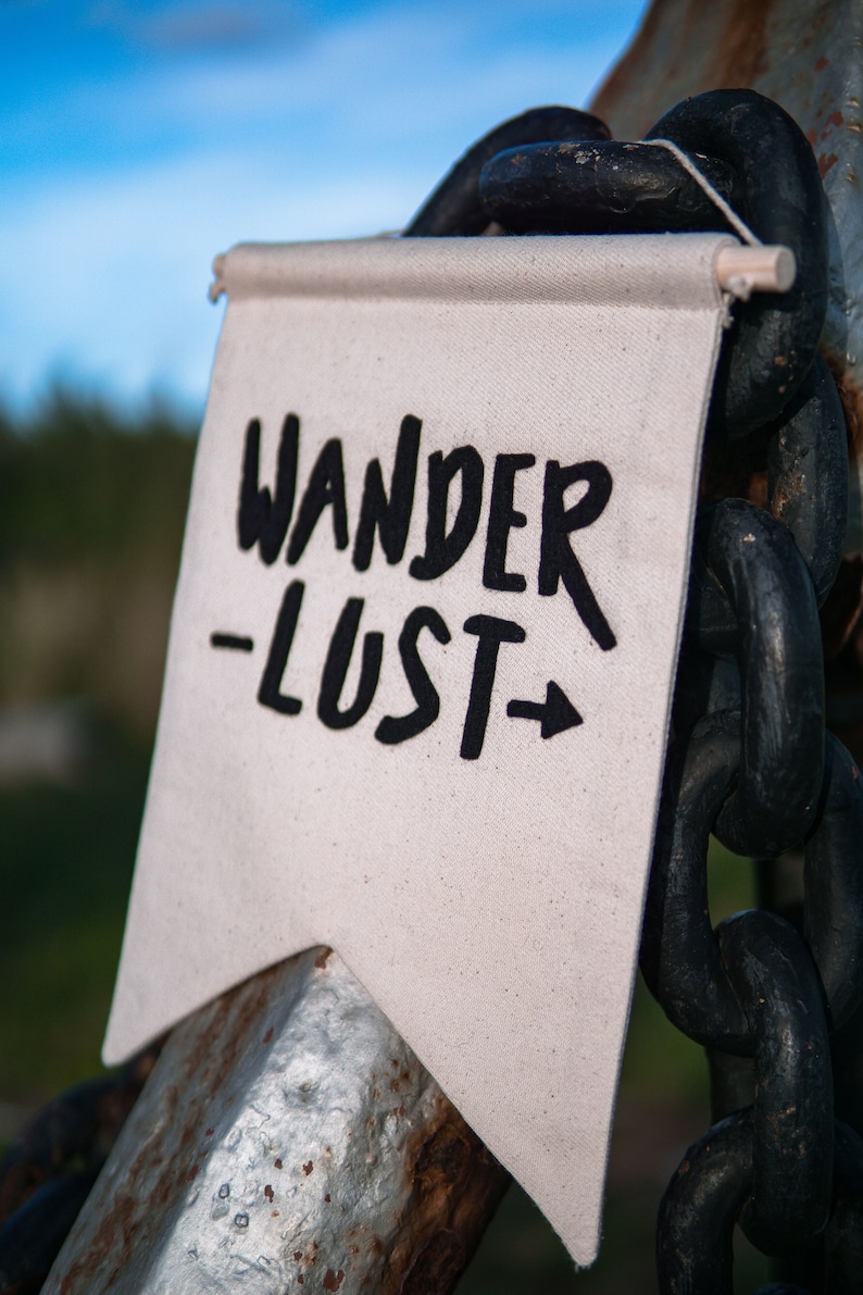Wanderlust Wall Hanging Banner | Hand Made and Embroidered - Etsy