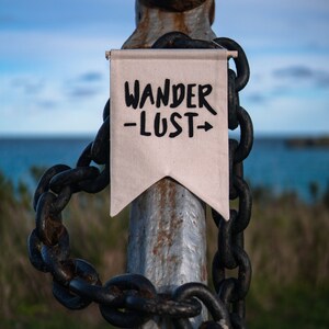 Wanderlust Wall Hanging Banner | Hand Made and Embroidered - Etsy