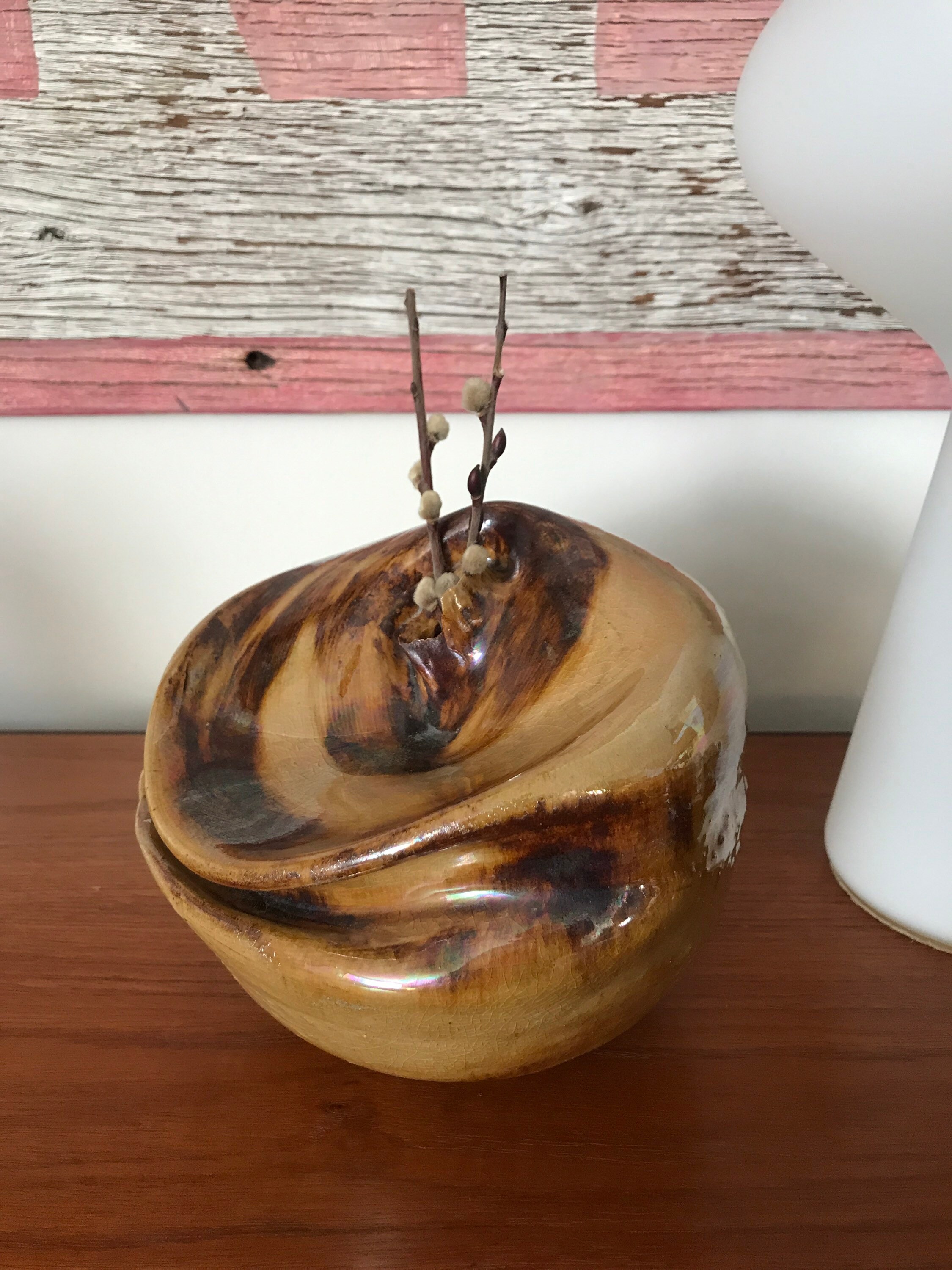Vintage Ceramic Collapsed Vase Folded Ceramic Freeform - Etsy