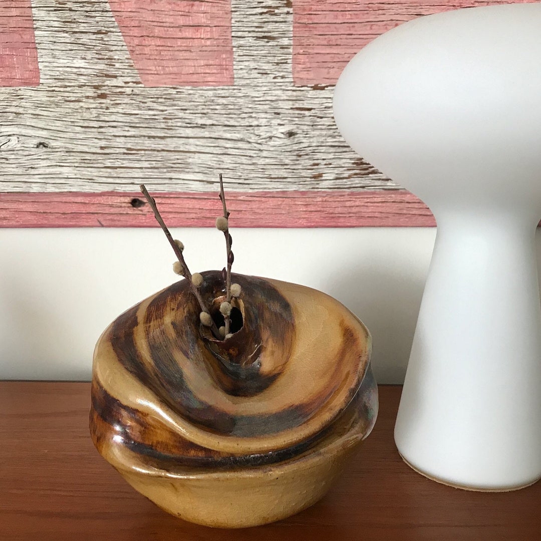 Vintage Ceramic Collapsed Vase Folded Ceramic Freeform - Etsy
