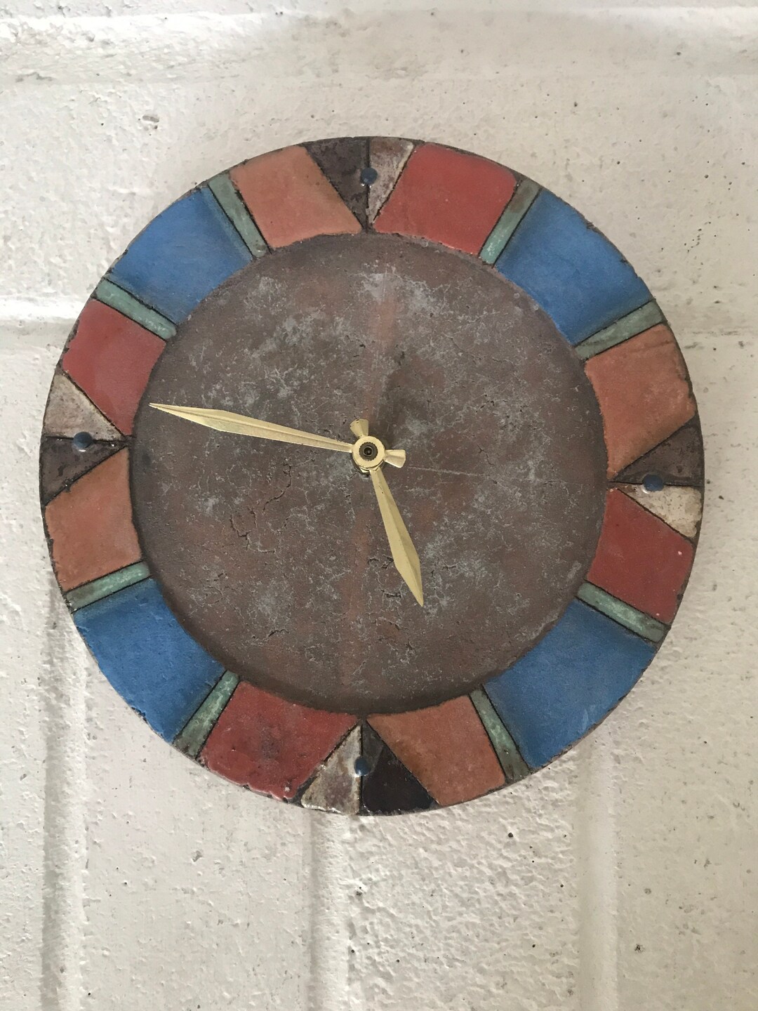 Vintage Ceramic Studio Art Clock 1990s Handmade Modern - Etsy