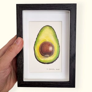 Avocado Wall Art, Miniature Avocado Drawing, Original Hand-drawn ...