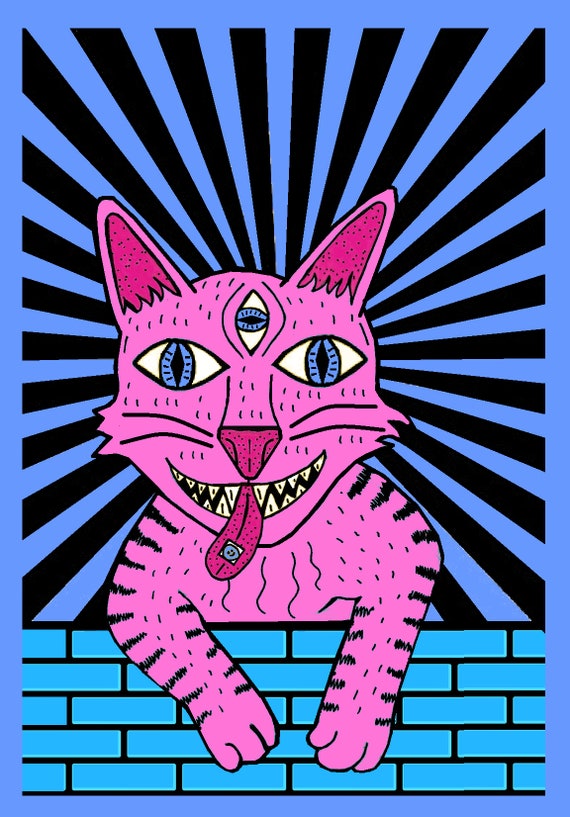 Trippy Cat Drawing