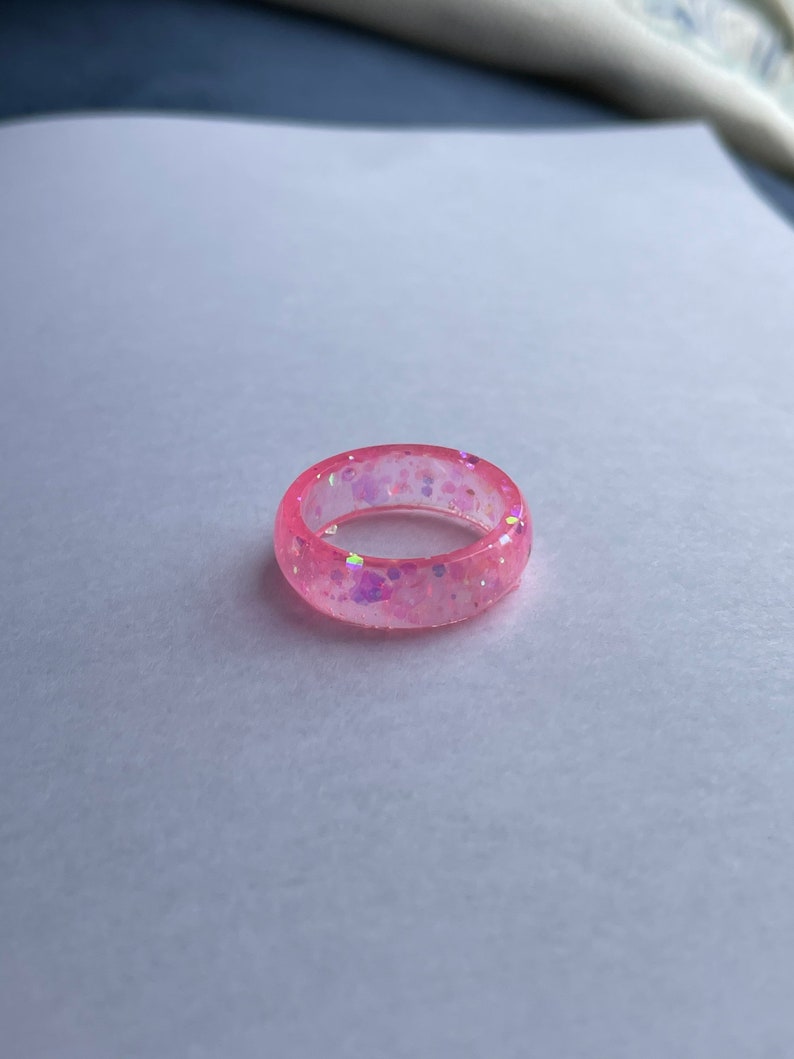 Pink Glitter Ring. - Etsy