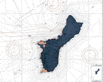 Guam Map Art Print - Etsy