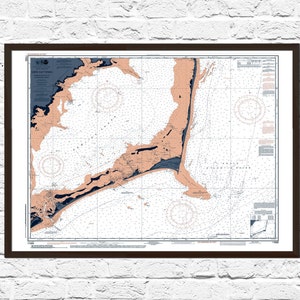 Cape Hatteras NC Outer Banks Nautical Chart Map Art Poster Print, Cape ...