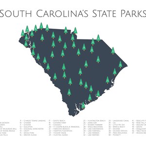 South Carolina's State Parks, Checklist, Map, SC State Parks, SC, South ...