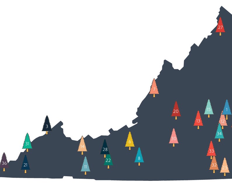 Virginia's State Parks VA State Parks Checklist Map - Etsy