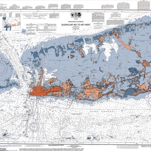 Florida Keys Nautical Chart Map Art Print, Florida Keys Print, Florida ...