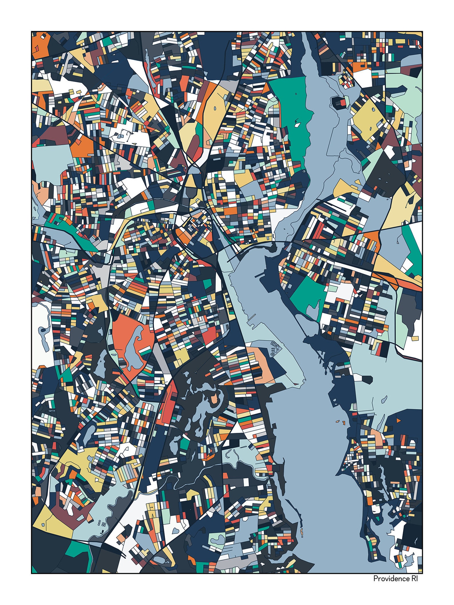 Providence RI Wall Art Map Print Poster Housewarming Gift | Etsy
