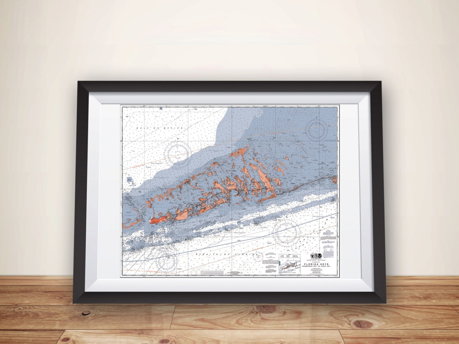 Florida Keys Map Print, Fl Keys Nautical Chart Map, Keys, Nautical ...