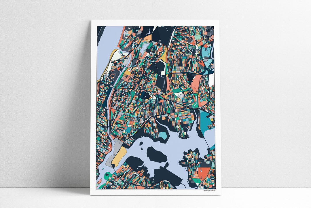 Bronx NYC Map Art Print: Abstract New York City House Decor - Etsy