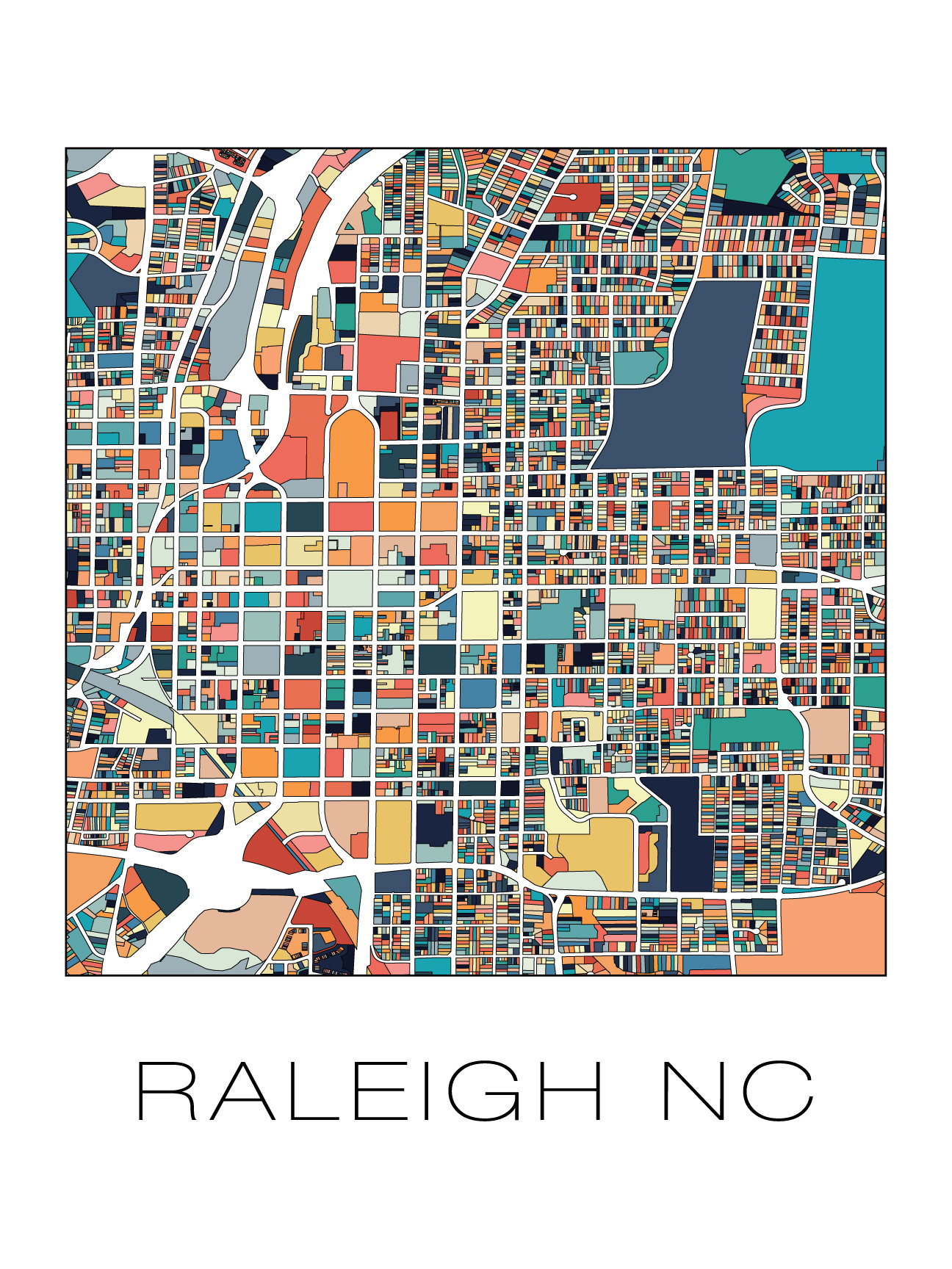 Raleigh NC City Streets Oak City Raleigh Poster Raleigh | Etsy